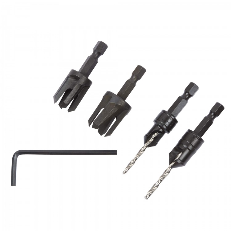 Snappy 4 Piece Set Countersink & Plug Cutter Set - SNAP/PC/A - solmer.co.uk
